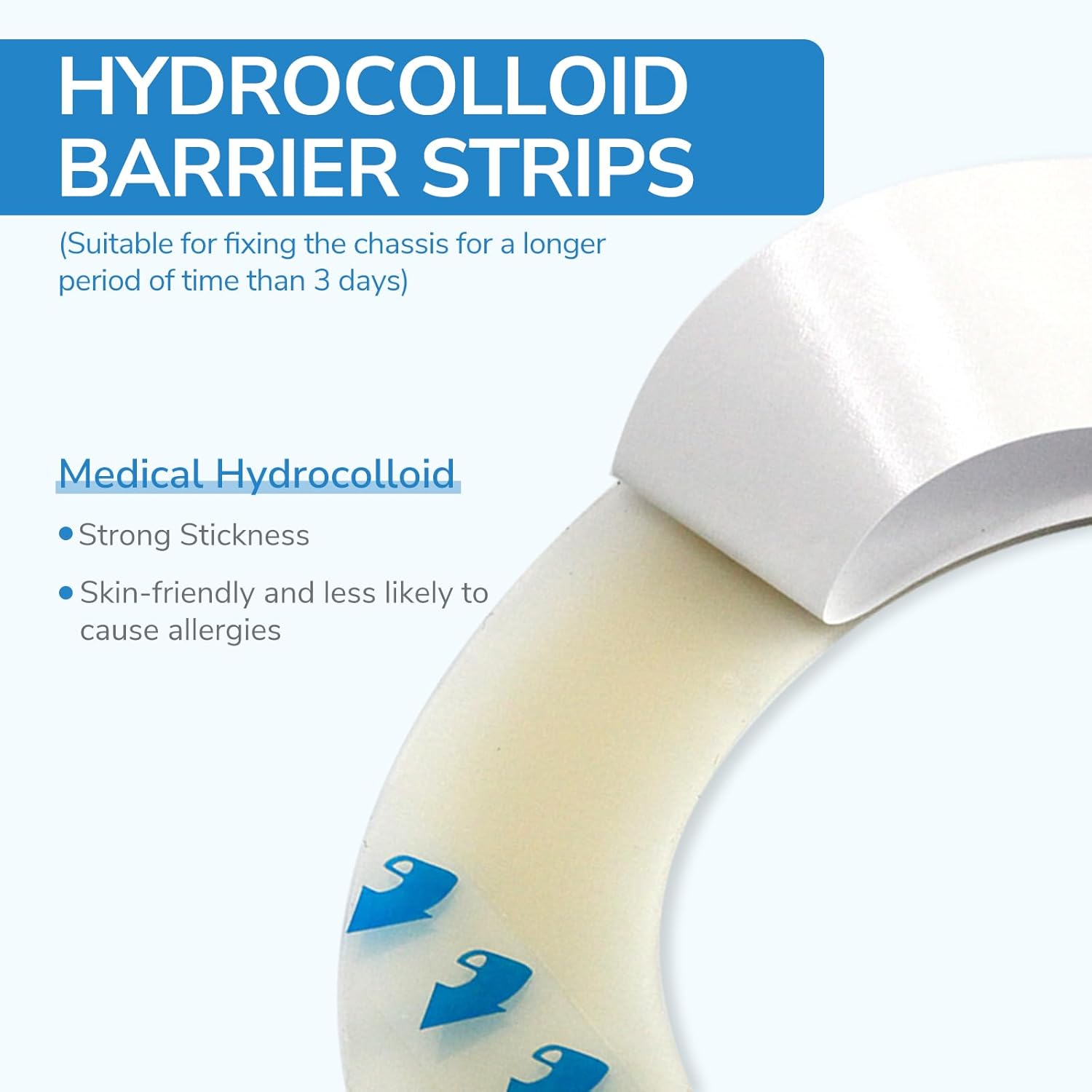 HEAGI Ostomy Barrier Strips 10 PCS - Elastic Hydrocolloid Tape for ...