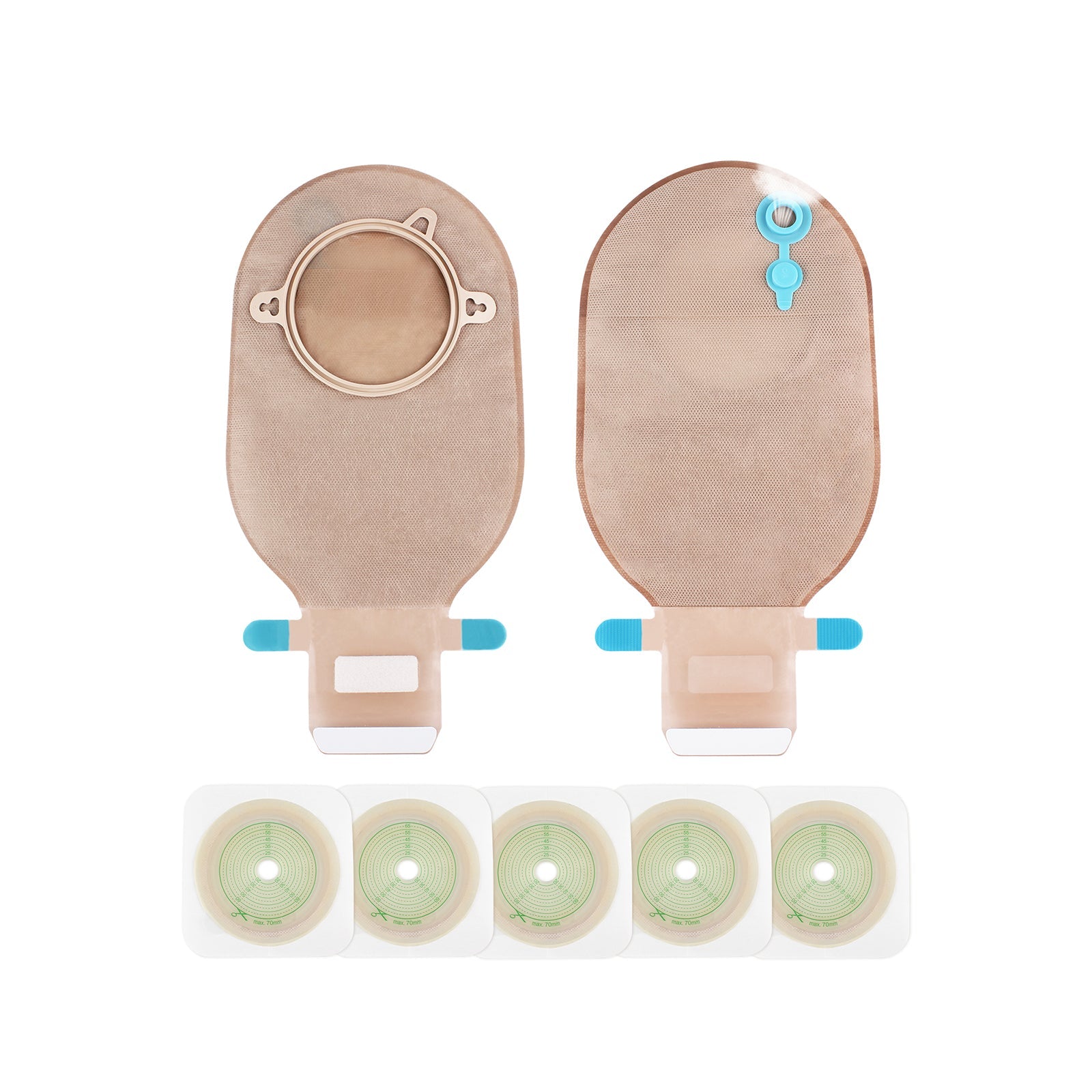 HEAGI 2-Piece Colostomy Bags with Exhaust Hole Drainable Ostomy Pouch ...