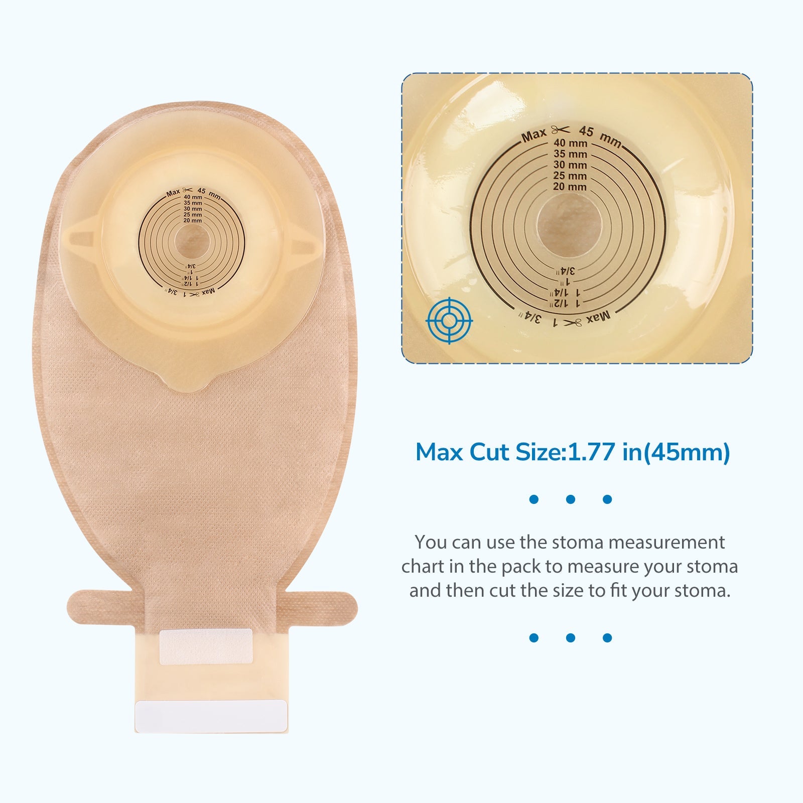 HEAGI Colostomy Bags 1 Piece Convex Ostomy Bags with Exhaust Hole ...