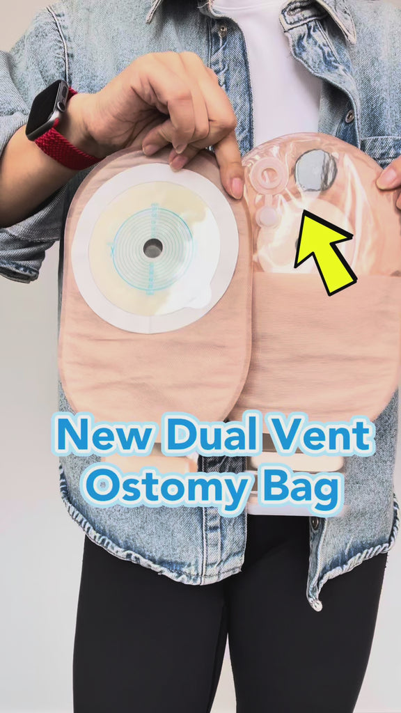 HEAGI Dual Vent System Colostomy Bags, One Piece Drainable Pouch Ostomy ...